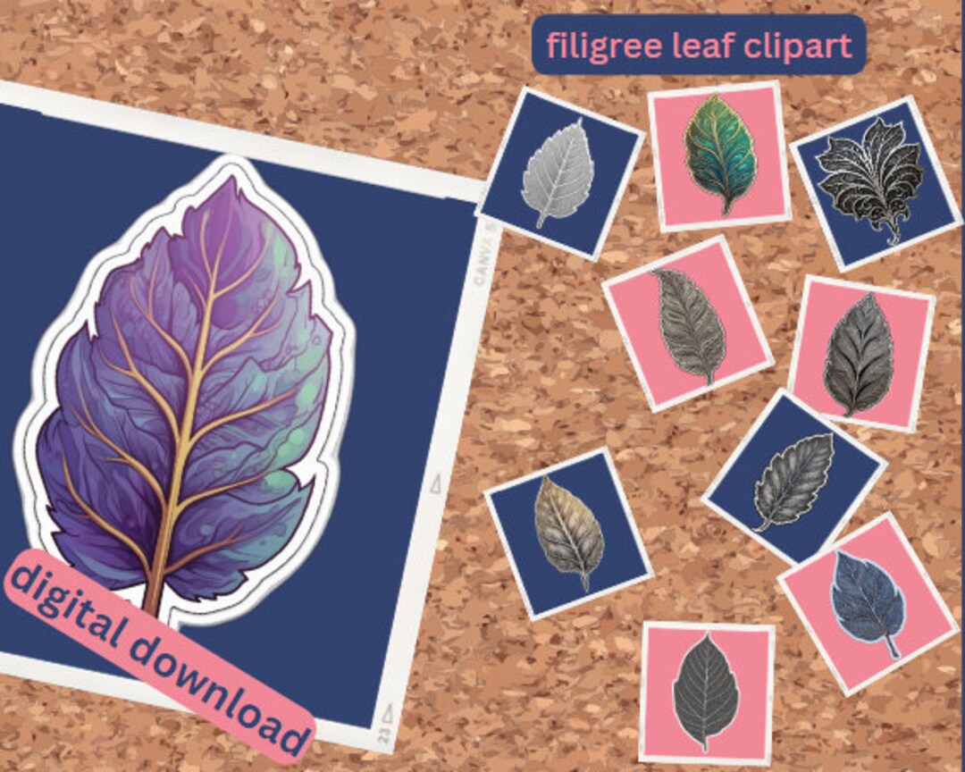Filigree Leaf Clipart Bundle - 10 PNG & SVG Files for Scrapbooking ...