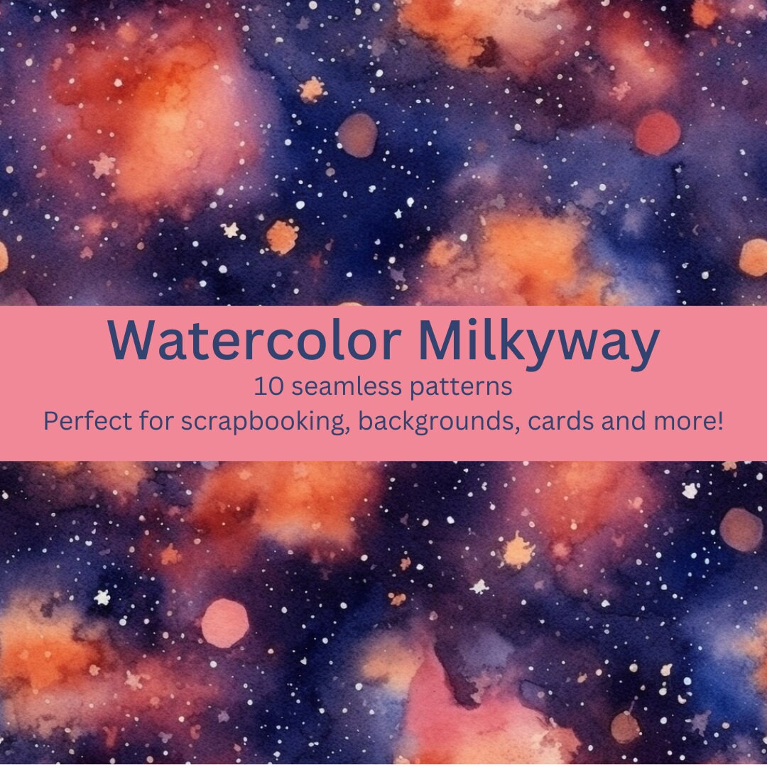 10 Galactic Milky Way Watercolor Patterns More Digital Seamless Designs ...