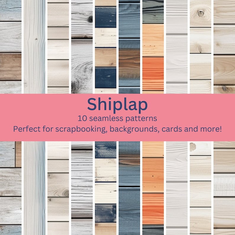 10 Digital Seamless Shiplap Patterns: Even More Rustic Wood Designs for ...