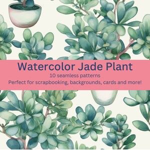 Bringing Nature Indoors: 10 Jade Plant Digital Seamless Watercolor ...