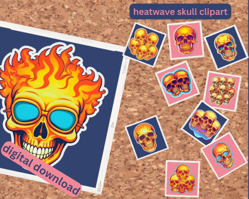 Heatwave Skull Clipart Bundle - More Designs Perfect for Scrapbooking ...