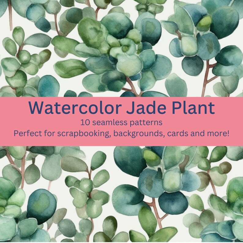 Bringing Nature Indoors: 10 Jade Plant Digital Seamless Watercolor ...