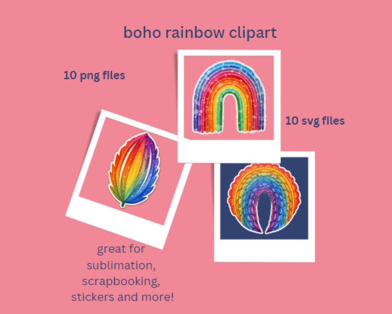 Boho Rainbow Clipart Bundle - Even More Designs Perfect for ...