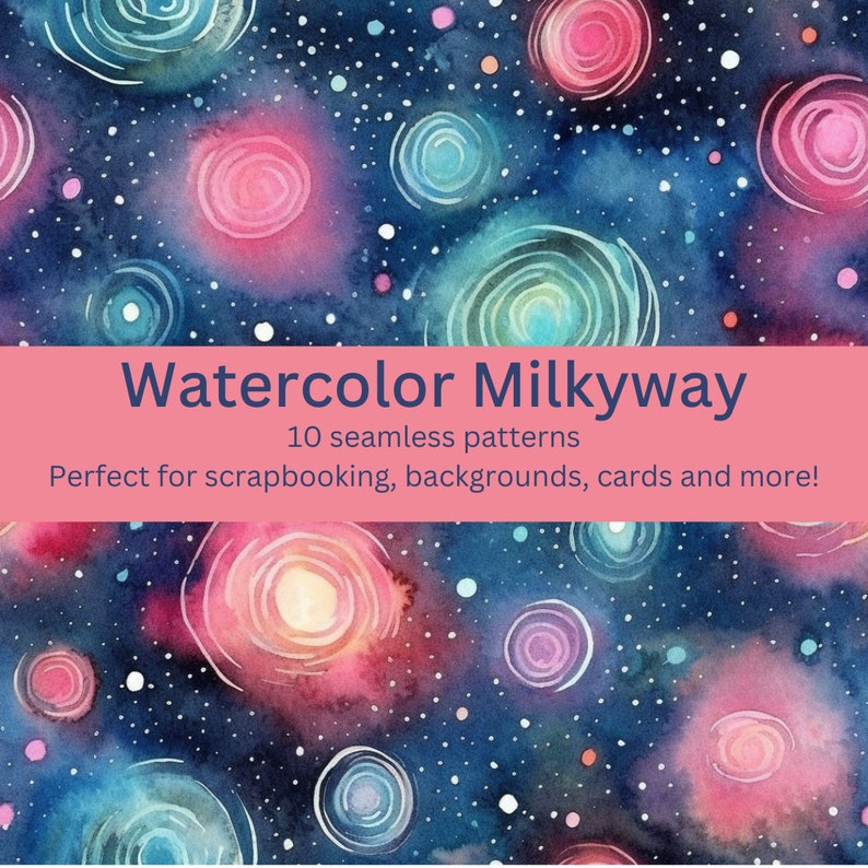 10 Galactic Milky Way Watercolor Patterns - Even More Digital Seamless ...