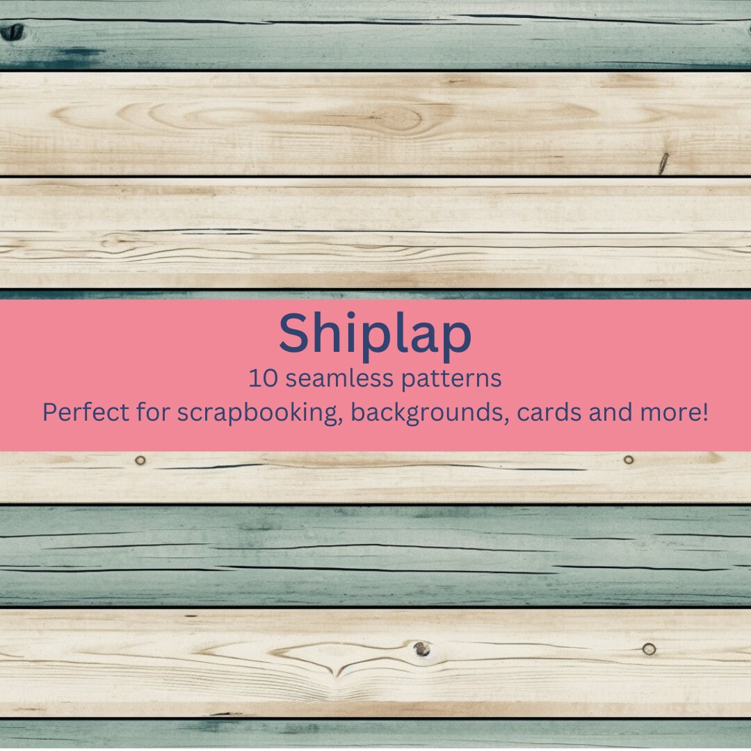 10 Digital Seamless Shiplap Patterns: Rustic Wood Designs for DIY ...