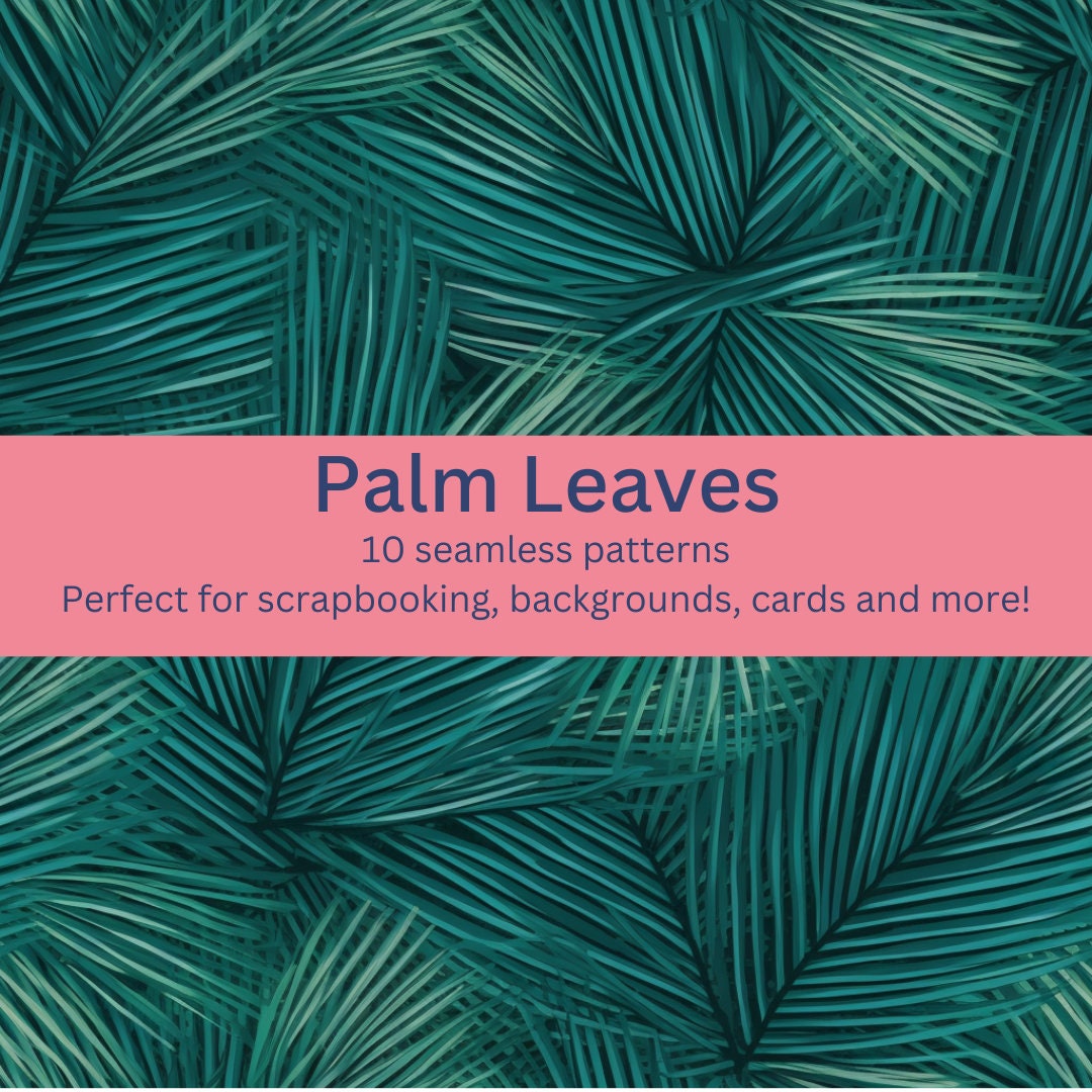 10 Digital Seamless Palm Leaves Patterns: Tropical Foliage - Etsy