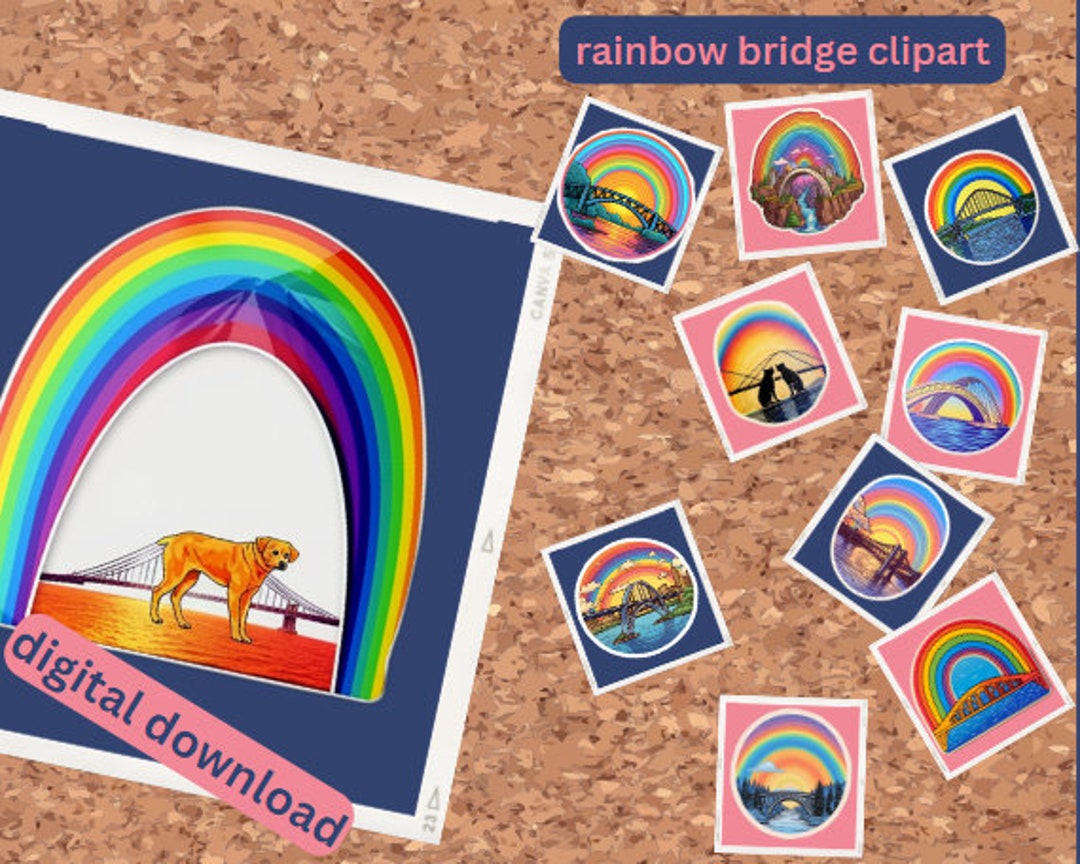 Rainbow Bridge Clipart Bundle | 10 PNG & SVG Images | Even More Designs ...