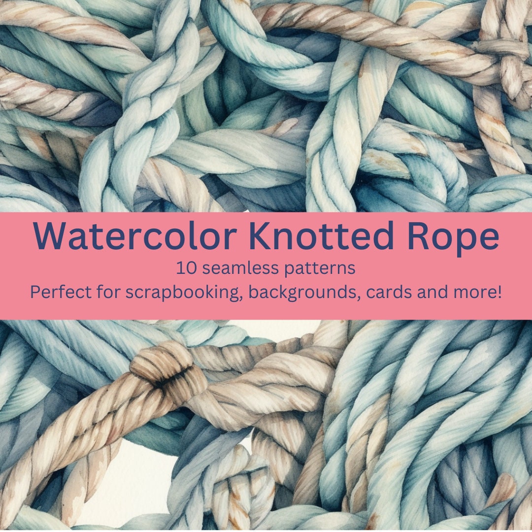 10 Nautical Knotted Rope Watercolor Patterns Digital - Etsy