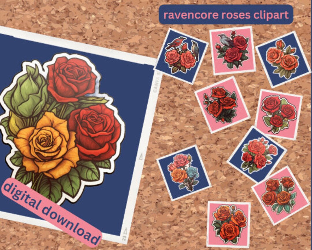 Even More Ravencore Roses Clipart Bundle - 10 PNG & SVG Files for ...