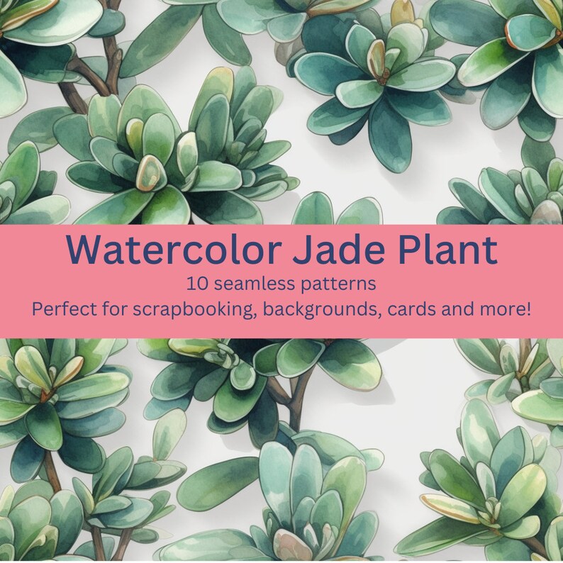 Bringing Nature Indoors: 10 Jade Plant Digital Seamless Watercolor ...