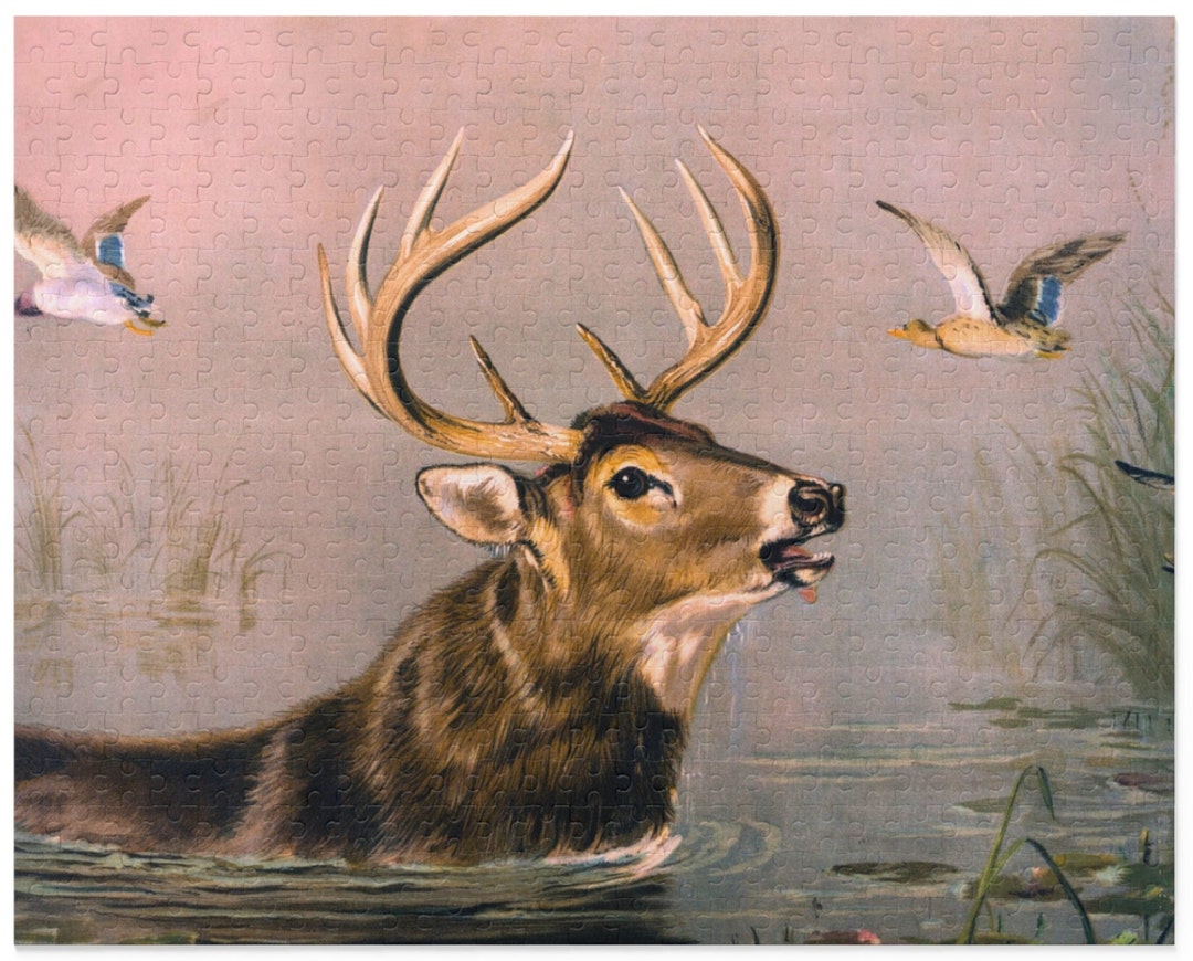 Karen Arnold's Deer Stag Puzzle 120, 252, 500-piece Jigsaw Puzzle - Etsy