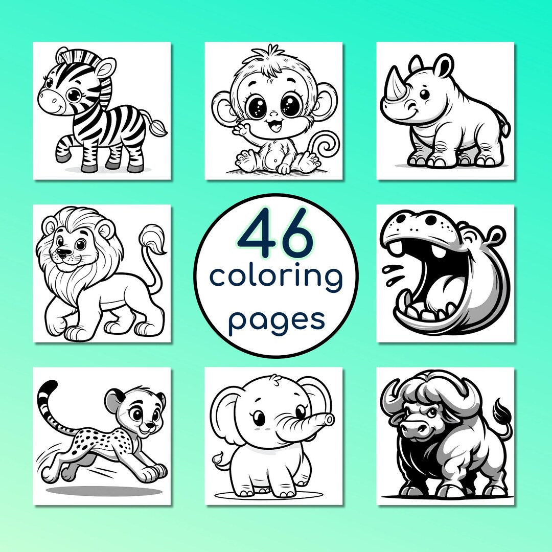 46 Pages Savannah Coloring Pages Printable Drawings PDF A4 and 8.5x11 ...