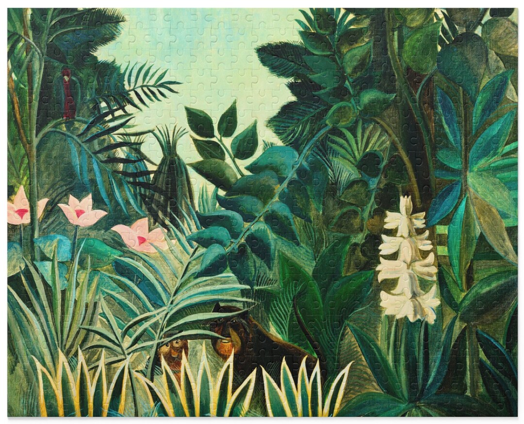 The Equatorial Jungle Puzzle - Henri Rousseau Art - 120, 252, 500-piece ...