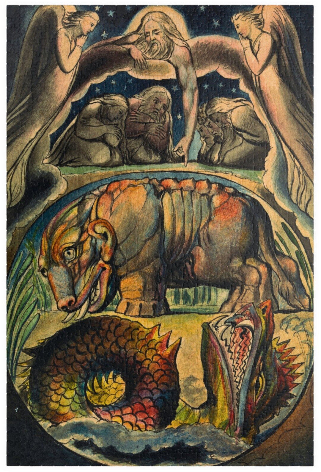 Behemoth and Leviathan Puzzle - William Blake Engraving | 110, 252, 520 ...