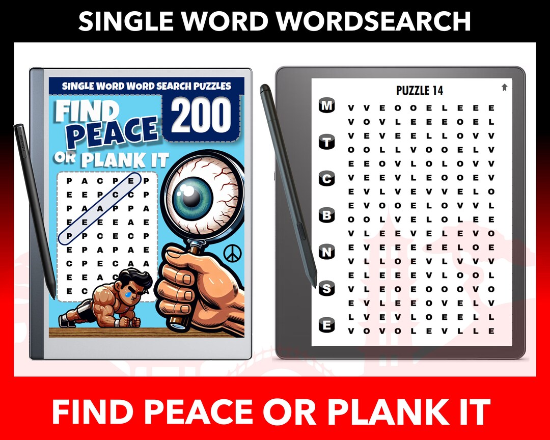 Find PEACE or Plank It - 200 Special Wordsearch Puzzles | One Word to ...