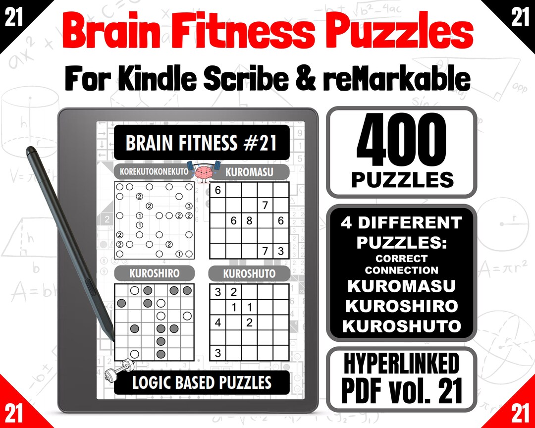 Brain Fitness Puzzle Collection #21 | Hyperlinked PDF for Kindle Scribe ...