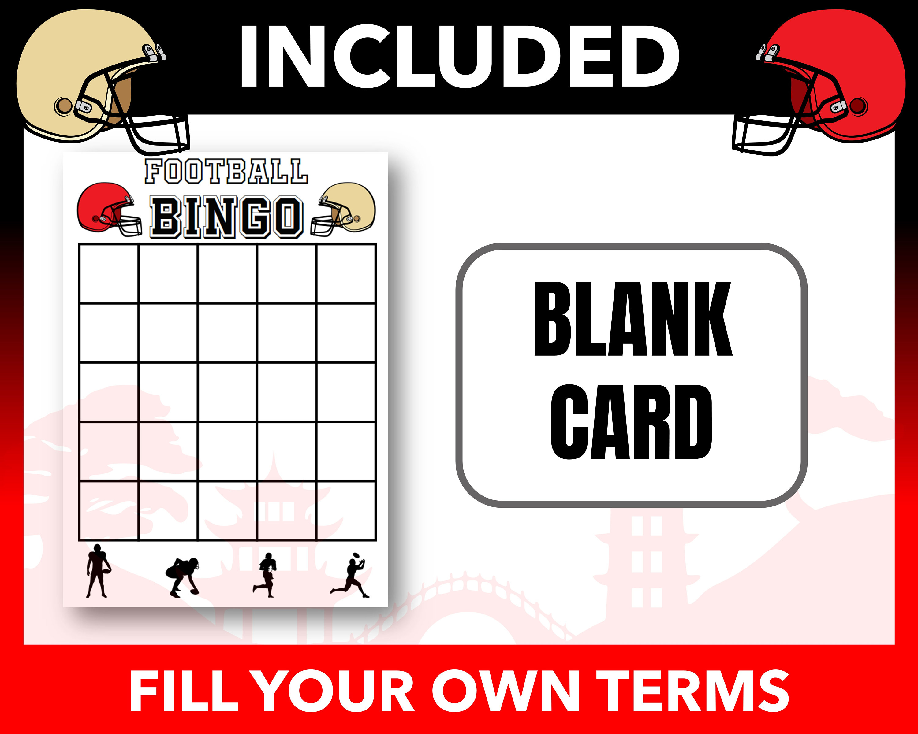 American Football Trivia Bingo 68 Unique Cards | Print & Digital Use ...