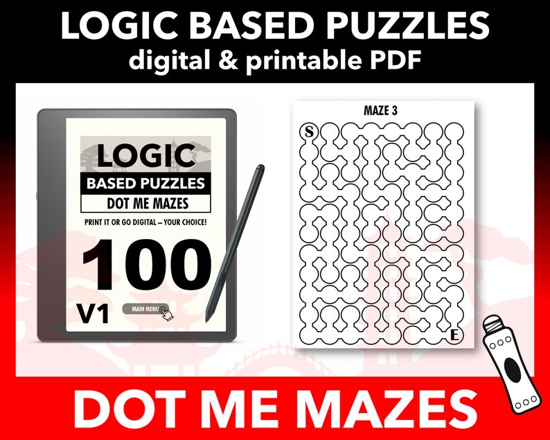 100 Dot Me Mazes | Digital Maze Book | Volume 1 | Hyperlinked PDF for E ...