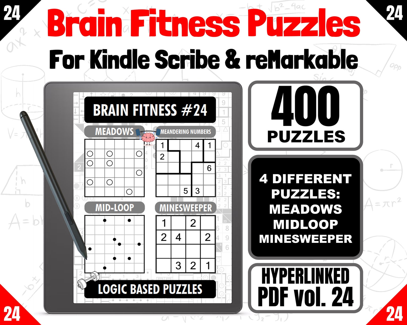 Brain Fitness Puzzle Collection #24 | Hyperlinked PDF for Kindle Scribe ...