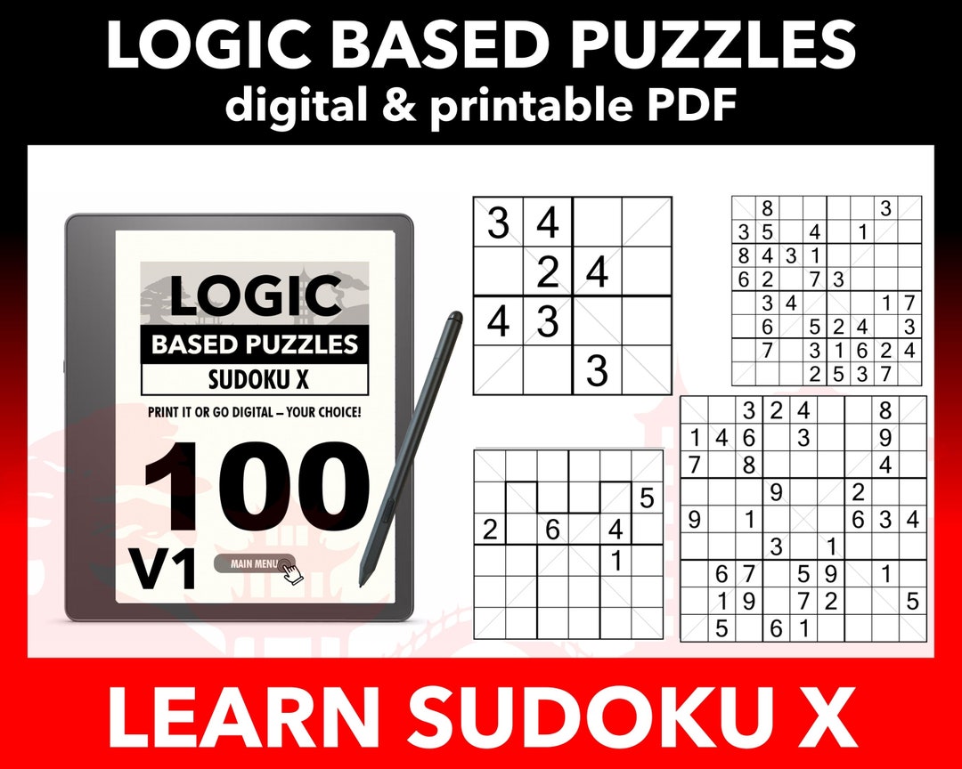 100 Sudoku X Puzzle Grids 4689 for Kindle Scribe Learn to Solve Series ...