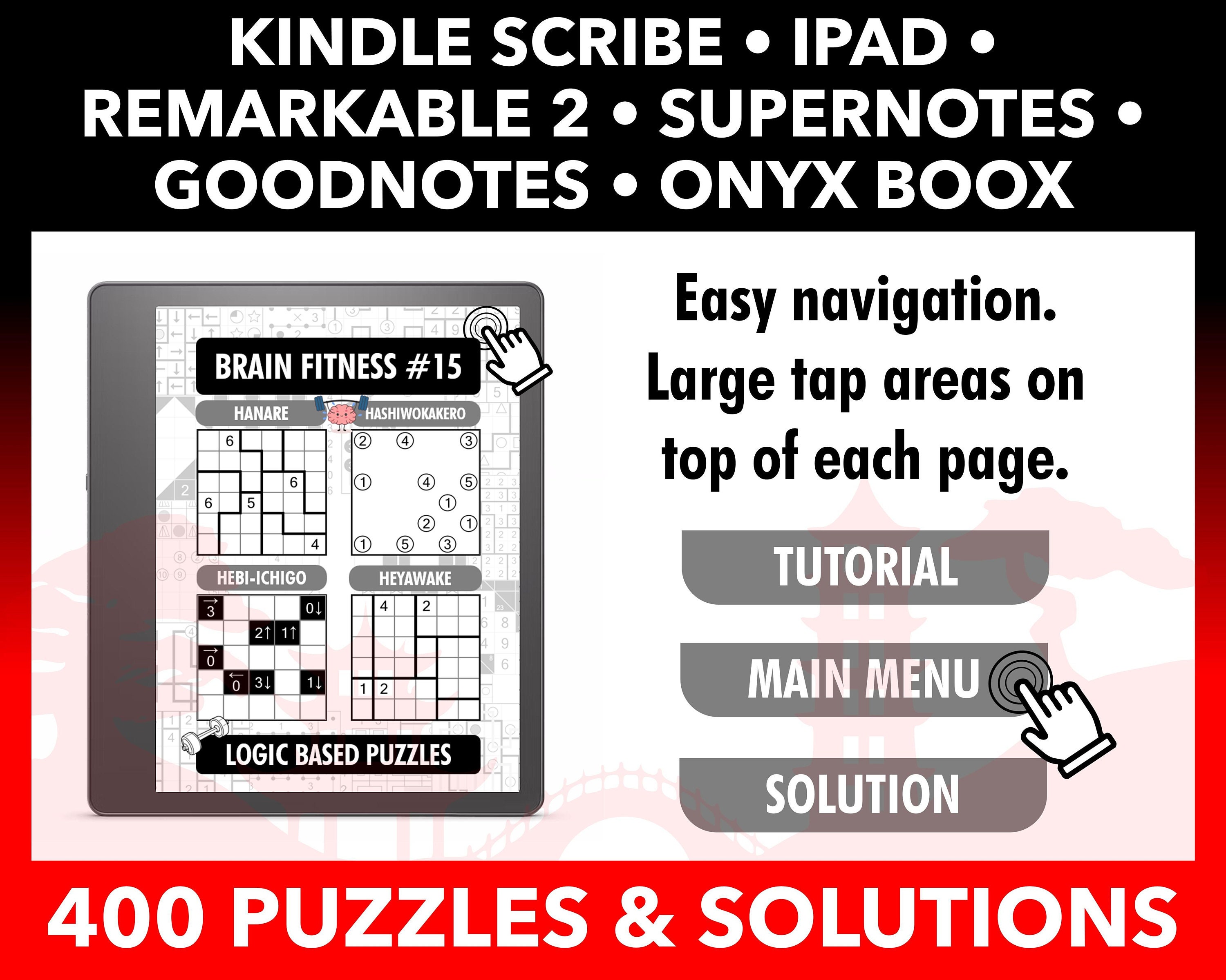 Brain Fitness Puzzle Collection 15 400 Puzzles Digital Puzzle Book ...
