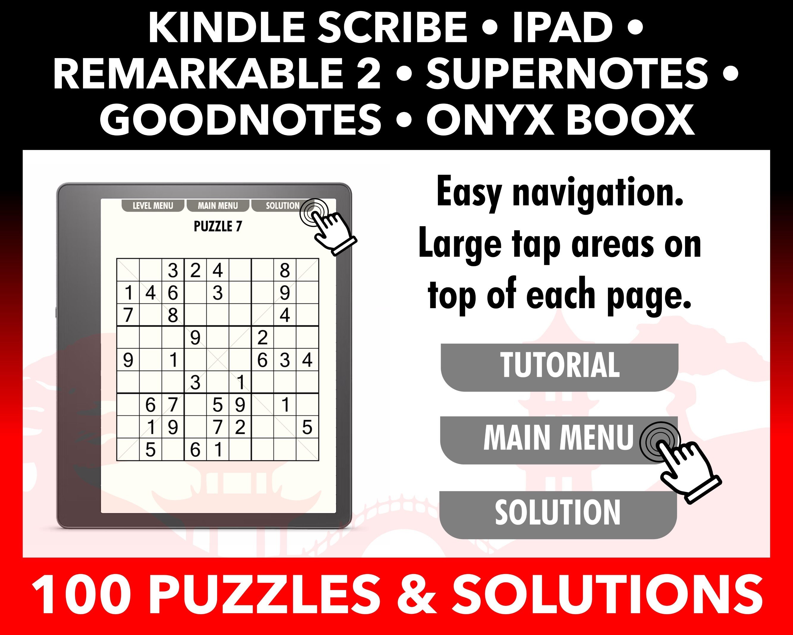 100 Sudoku X Puzzle Grids 4689 Kindle Scribe Learn to Solve Series ...