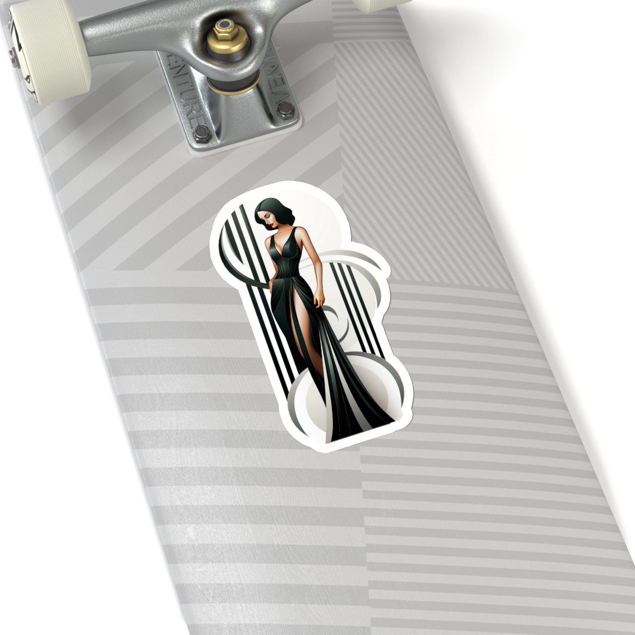 Vintage Art Deco Lady With Somber Evening Dress Kiss-cut Stickers - Etsy