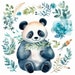 Watercolor Panda Clipart Panda Clipart in PNG Format for Commercial Use ...