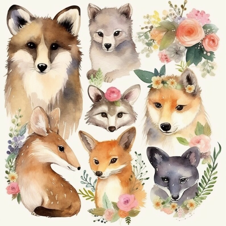 Watercolor Animals Clipart-animals Clipart in PNG Format for Commercial ...