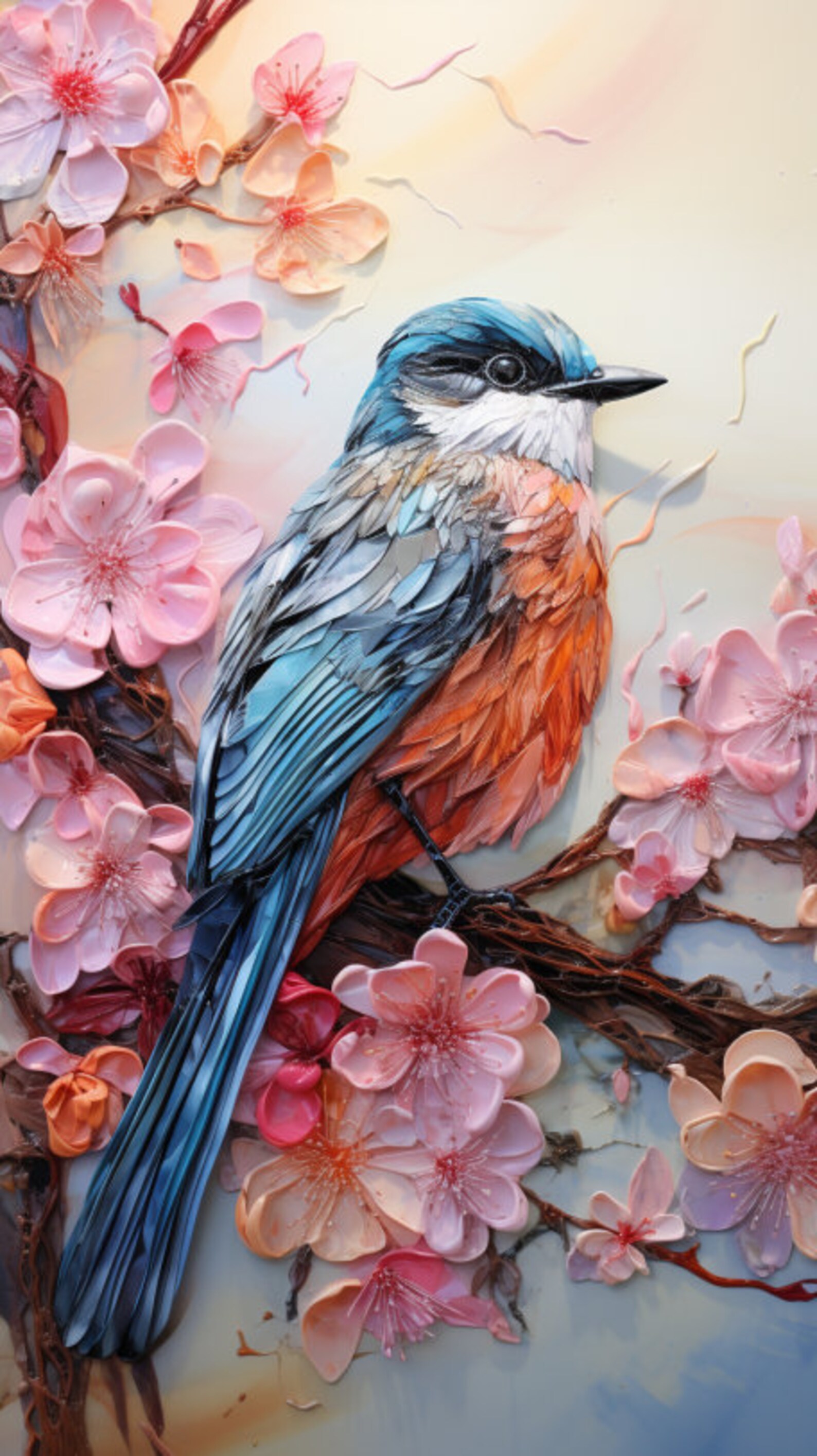 Palette Knife Bird Quilling Art 3D High Detail English - Etsy