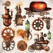 Steampunk Clipart Digital Images Vivid Steampunk Watercolor - Etsy