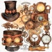 Steampunk Clipart Digital Images Vivid Steampunk Watercolor - Etsy