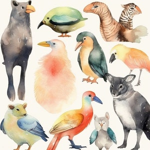 Watercolor Animals Clipart-animals Clipart in PNG Format for Commercial ...