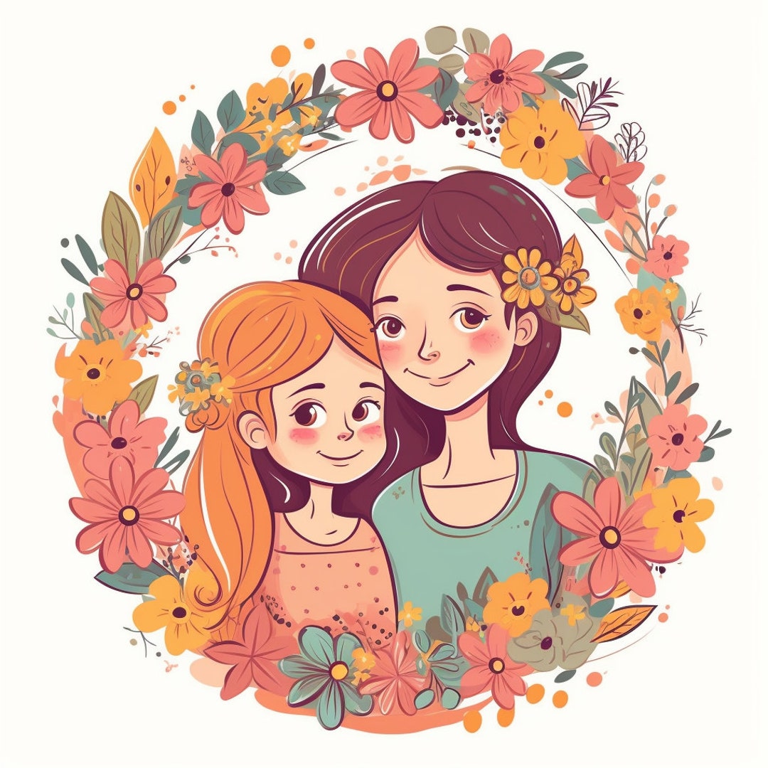 Mother's Day Clipart- 6 Watercolor Clipart in PNG Format for Commercial ...