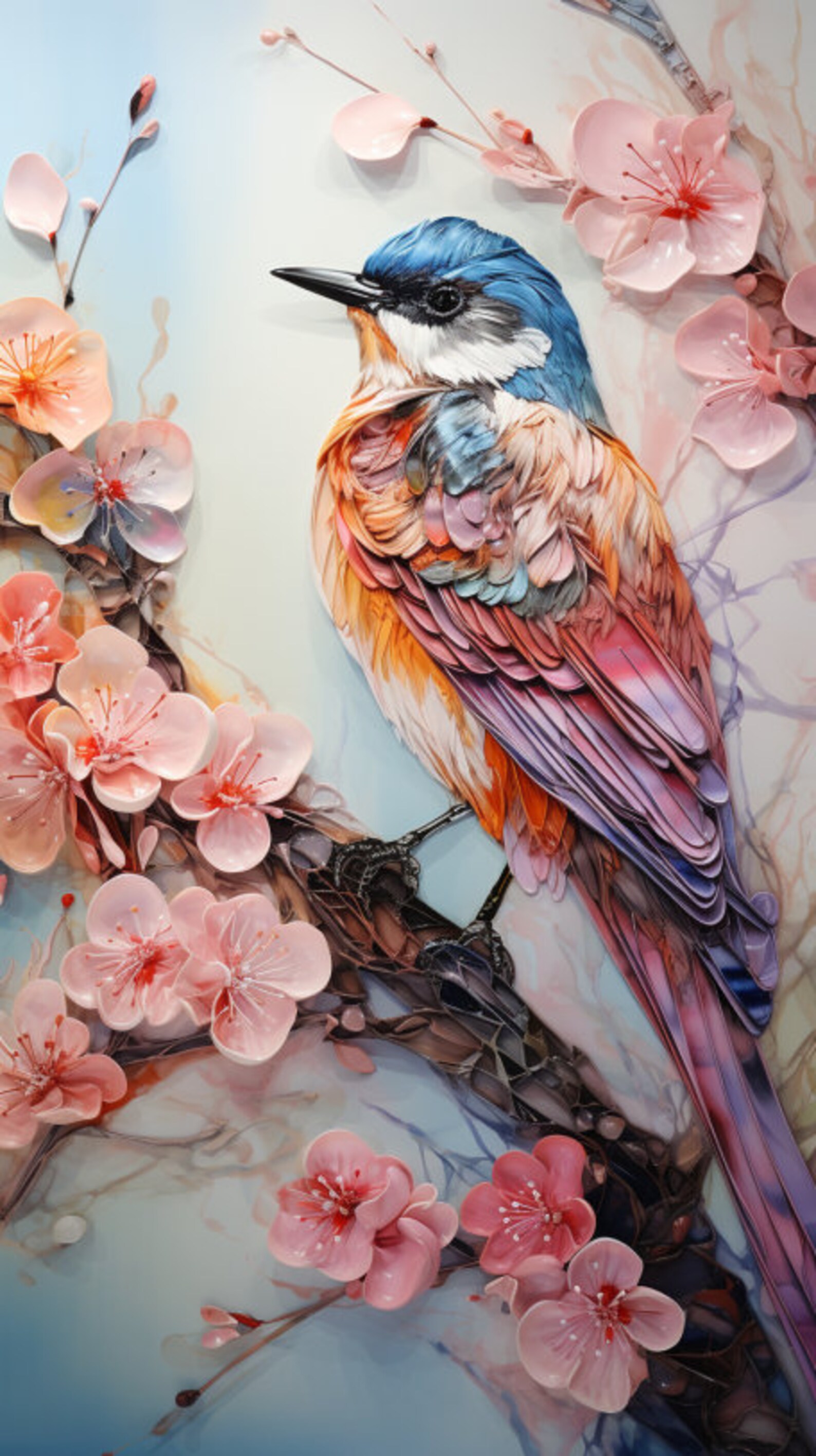 Palette Knife Bird Quilling Art 3D High Detail English - Etsy