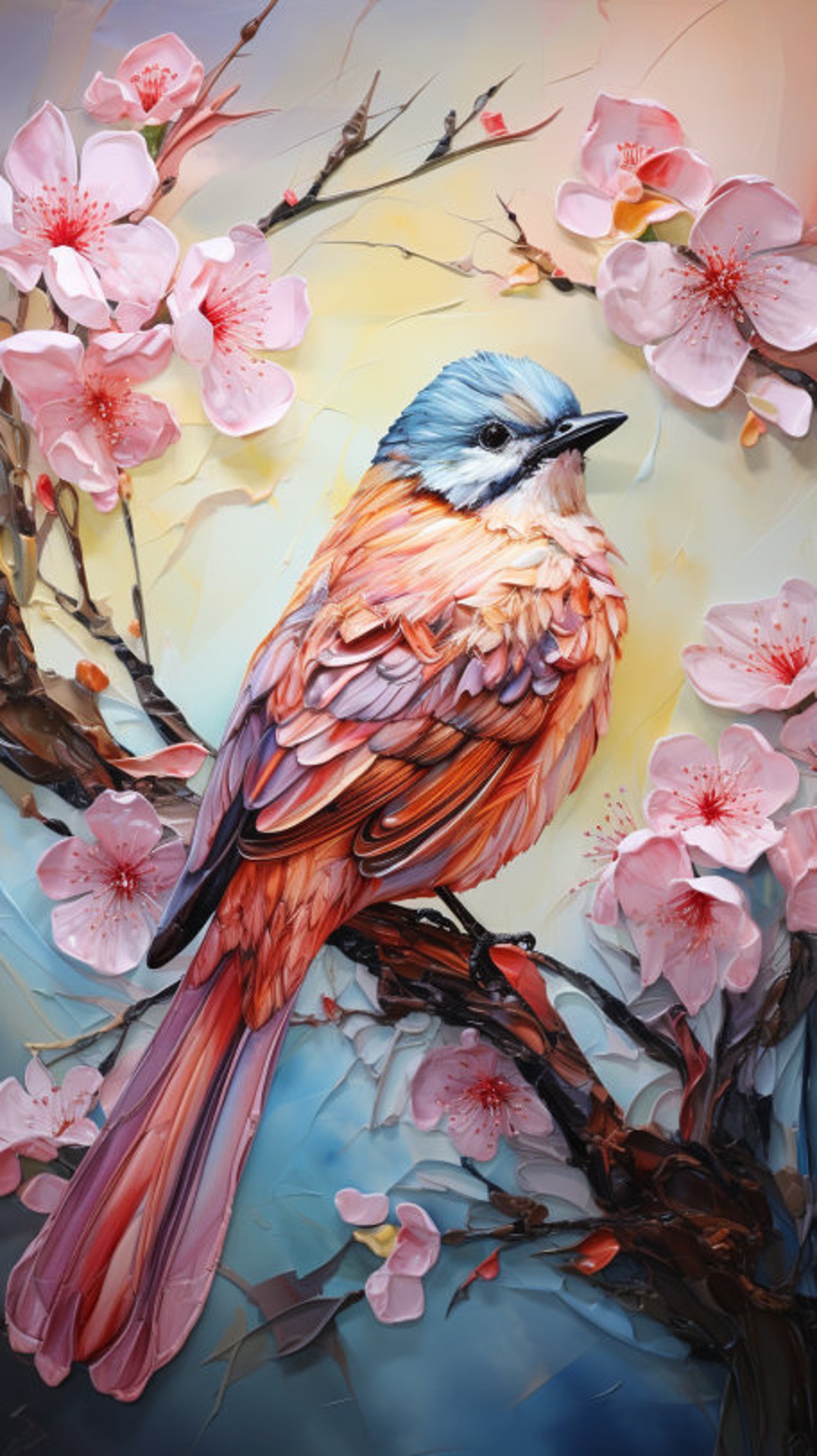 Palette Knife Bird Quilling Art 3D High Detail English - Etsy