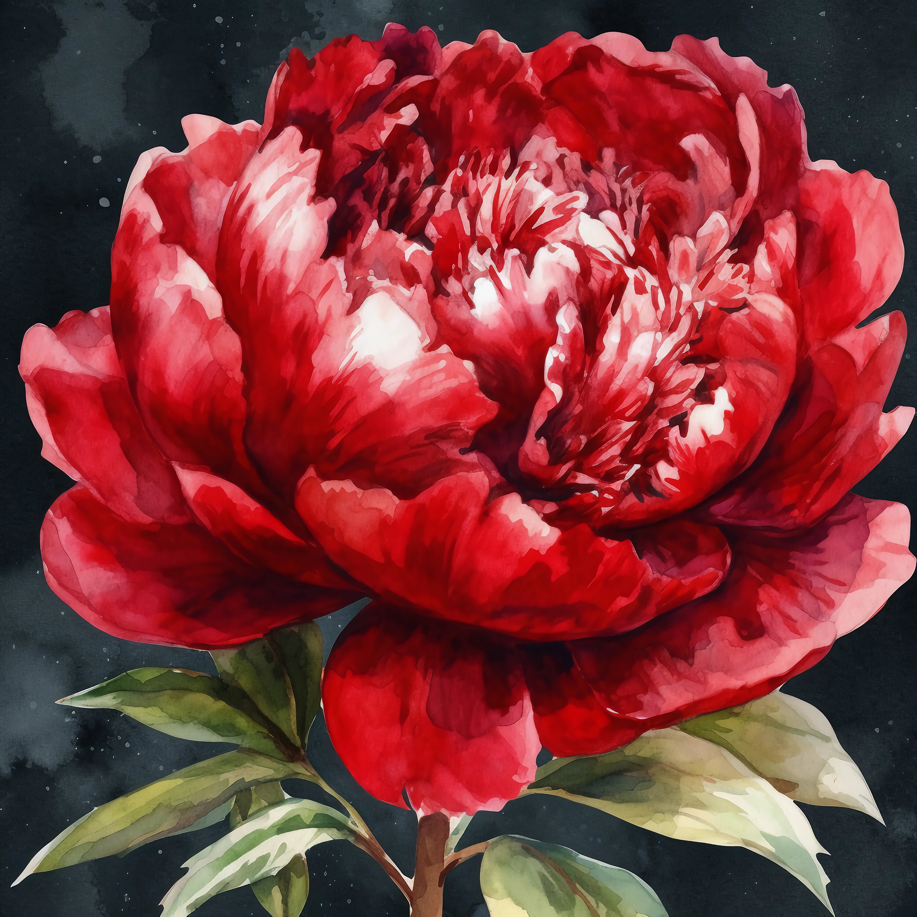 Aquarell Rote Pfingstrose Clipart - Pfingstrosen im PNG-Format zum ...