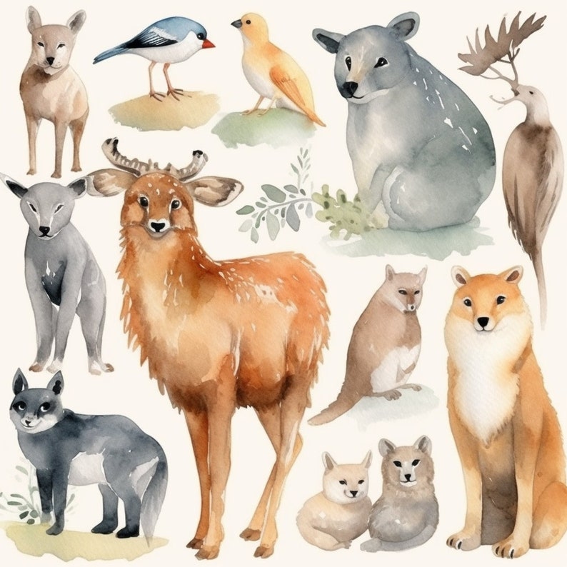 Watercolor Animals Clipart-animals Clipart in PNG Format for Commercial ...