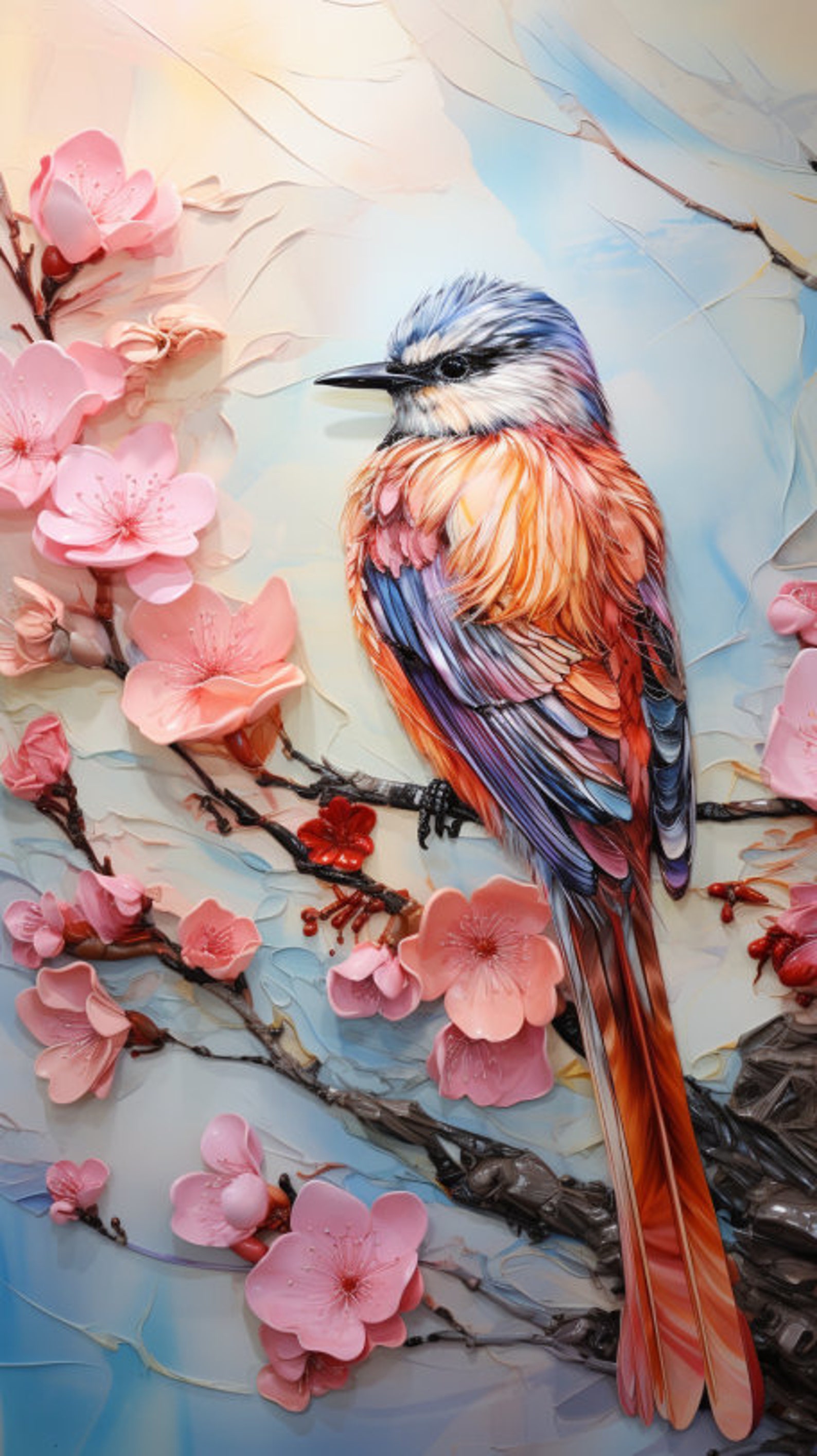Palette Knife Bird Quilling Art 3D High Detail English - Etsy