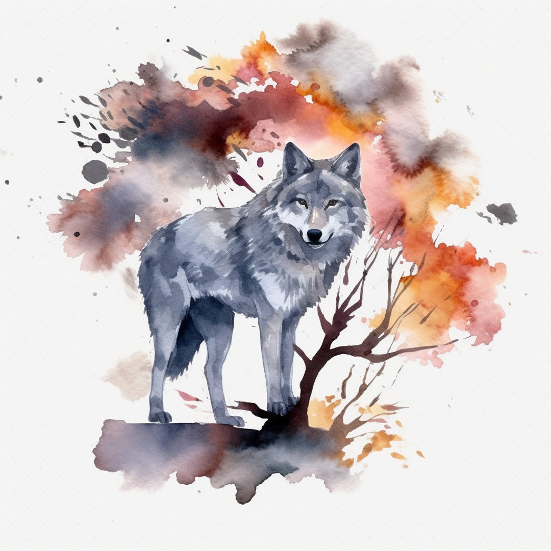 Wolf Clipart-wolf Watercolor Clipart in PNG Format for Commercial Use ...