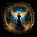 Enchanted Celestial Guardian: Glittering Angel in Starry Embrace - Etsy
