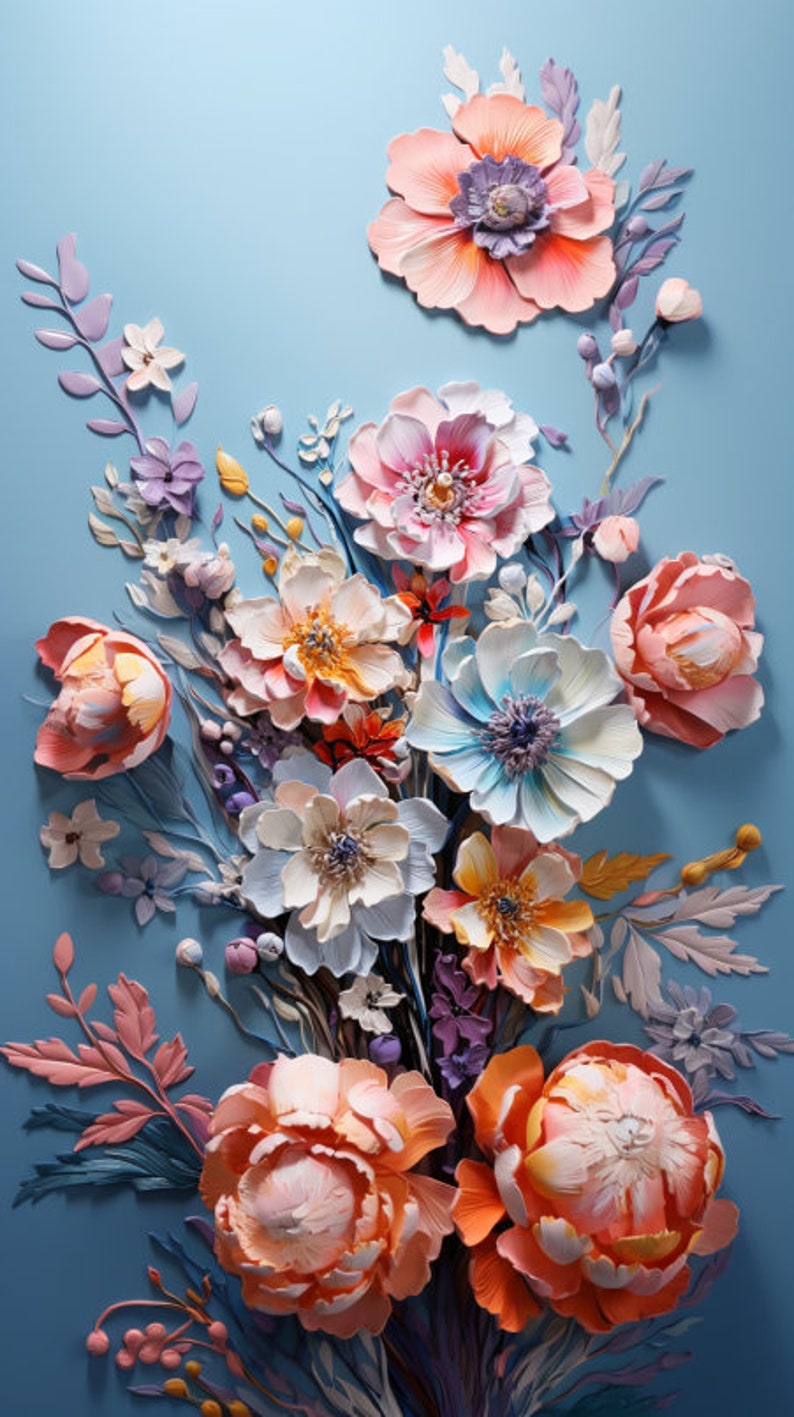 3D Floral Art: Palette Knife Painting With Paper Quilling High Detail ...
