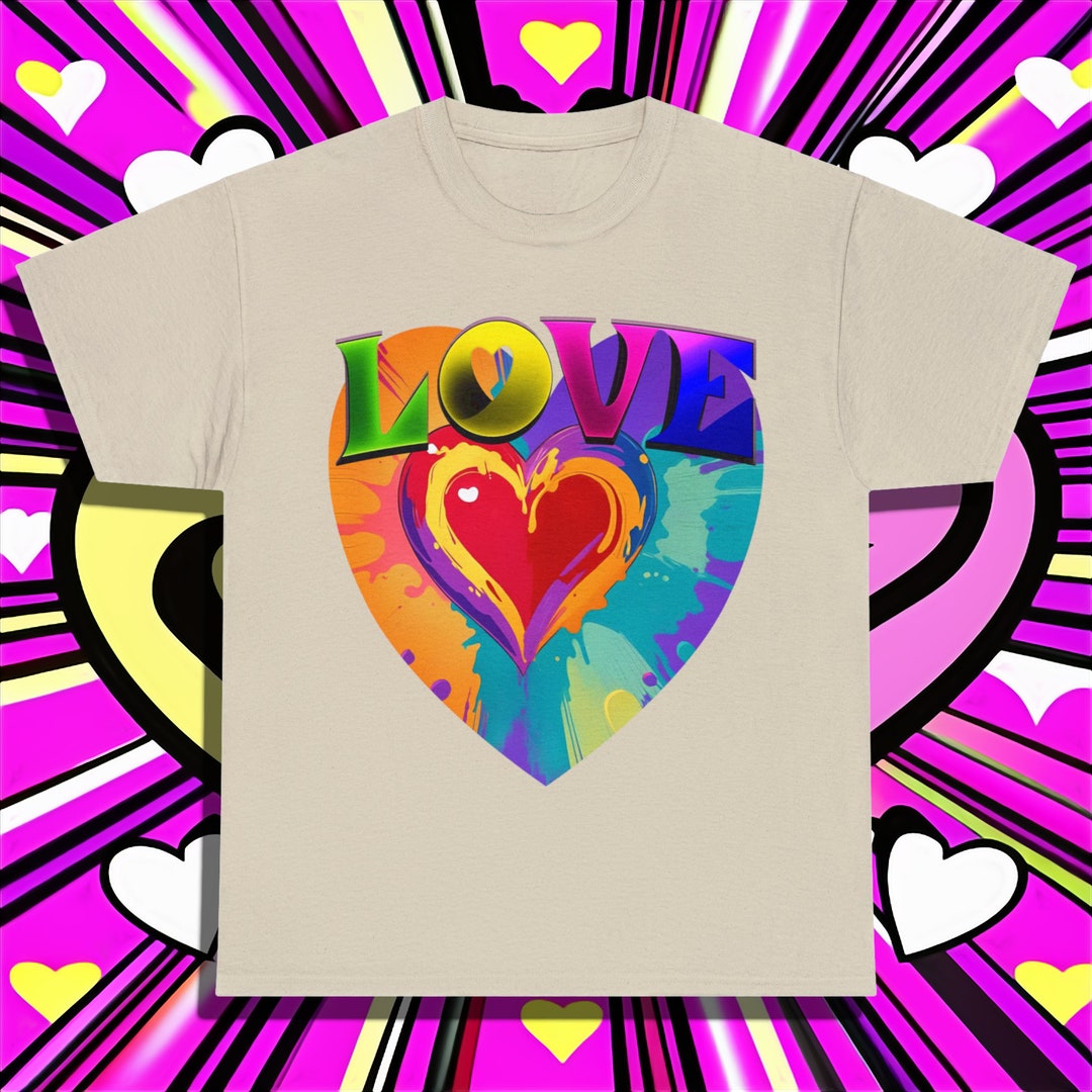 Rainbow Heart Love Color Splash. Valentine's Day. Lgbtq Tee. Rainbow ...