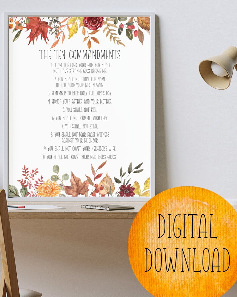 Printable 16x20 8x10 4x5 Ten Commandments Printable Catholic - Etsy