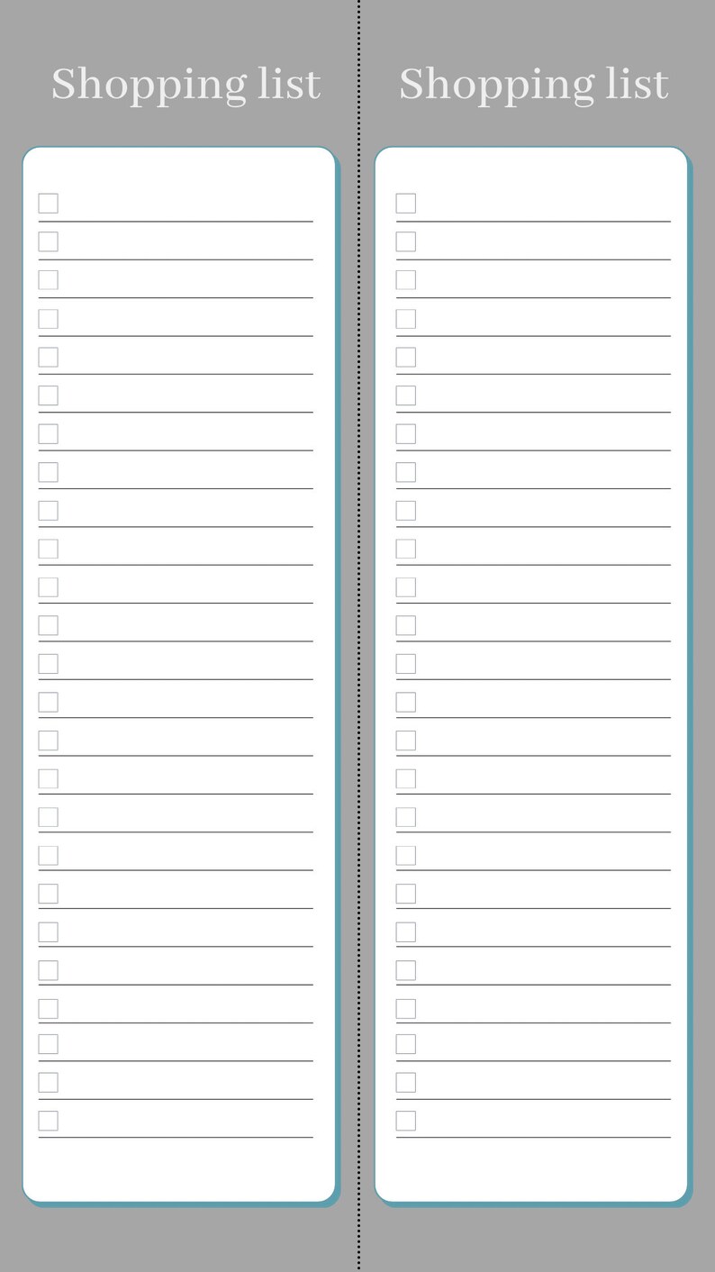 Digital “shopping List” Template, Printable - Etsy
