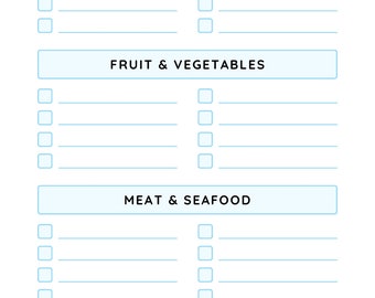Minimalist Digital grocery List Template, Printable - Etsy
