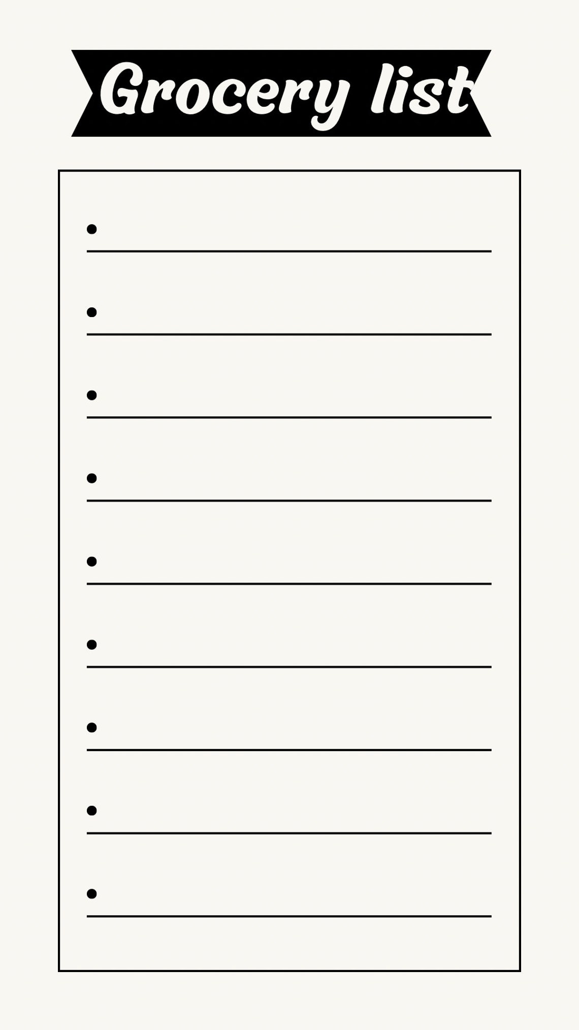 Minimalist Digital “grocery List” Template, Printable - Etsy
