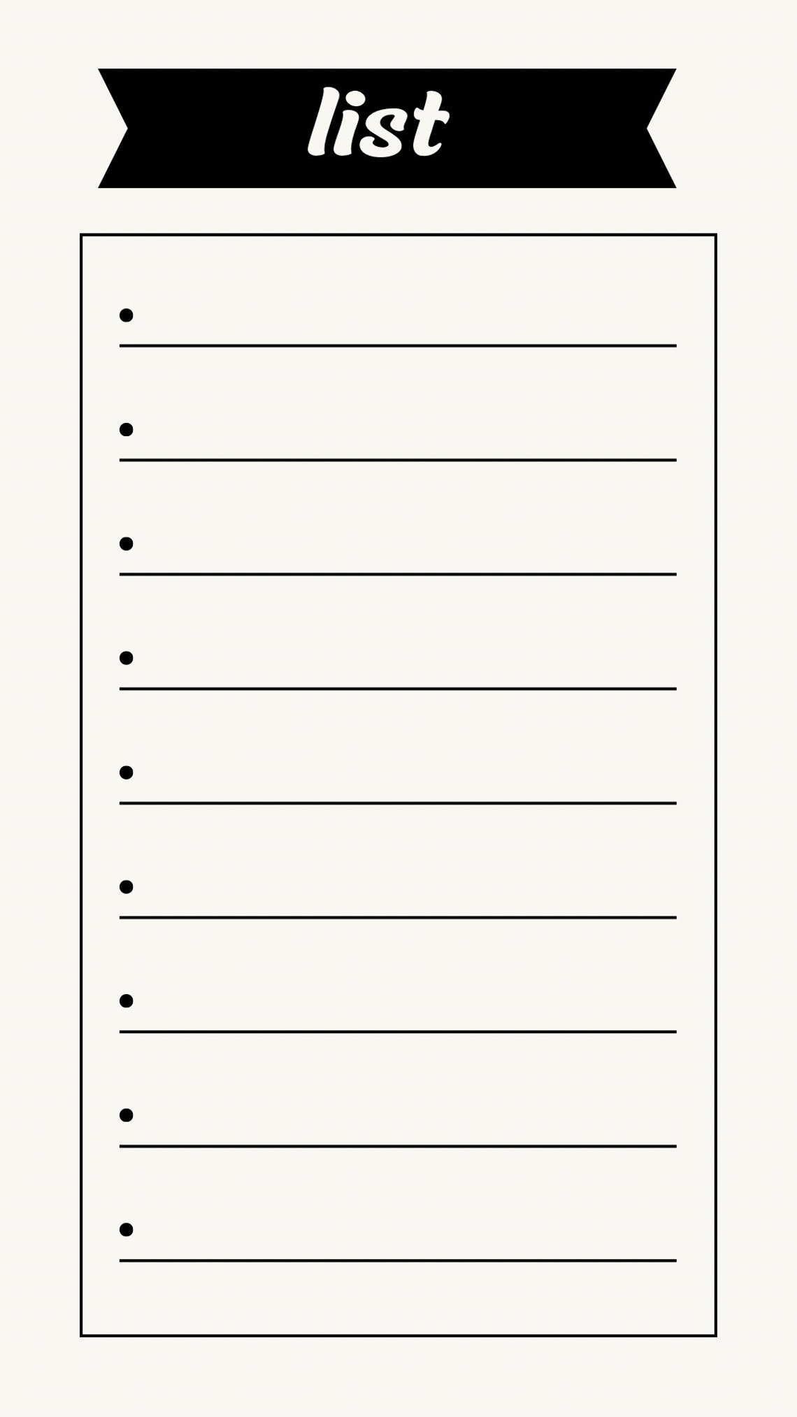 Minimalist, Printable Digital “list” Template - Etsy
