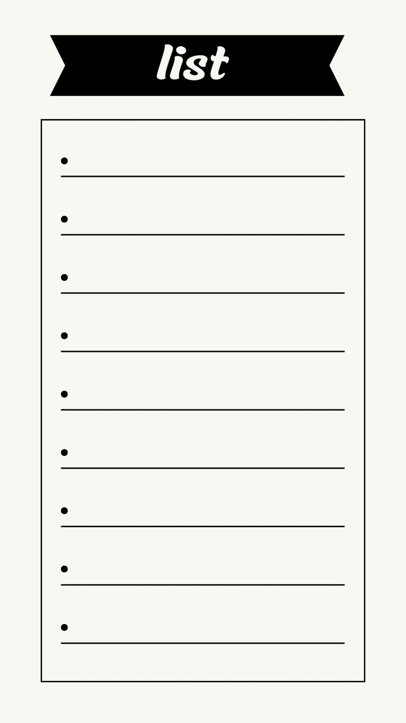Minimalist, Printable Digital “list” Template - Etsy