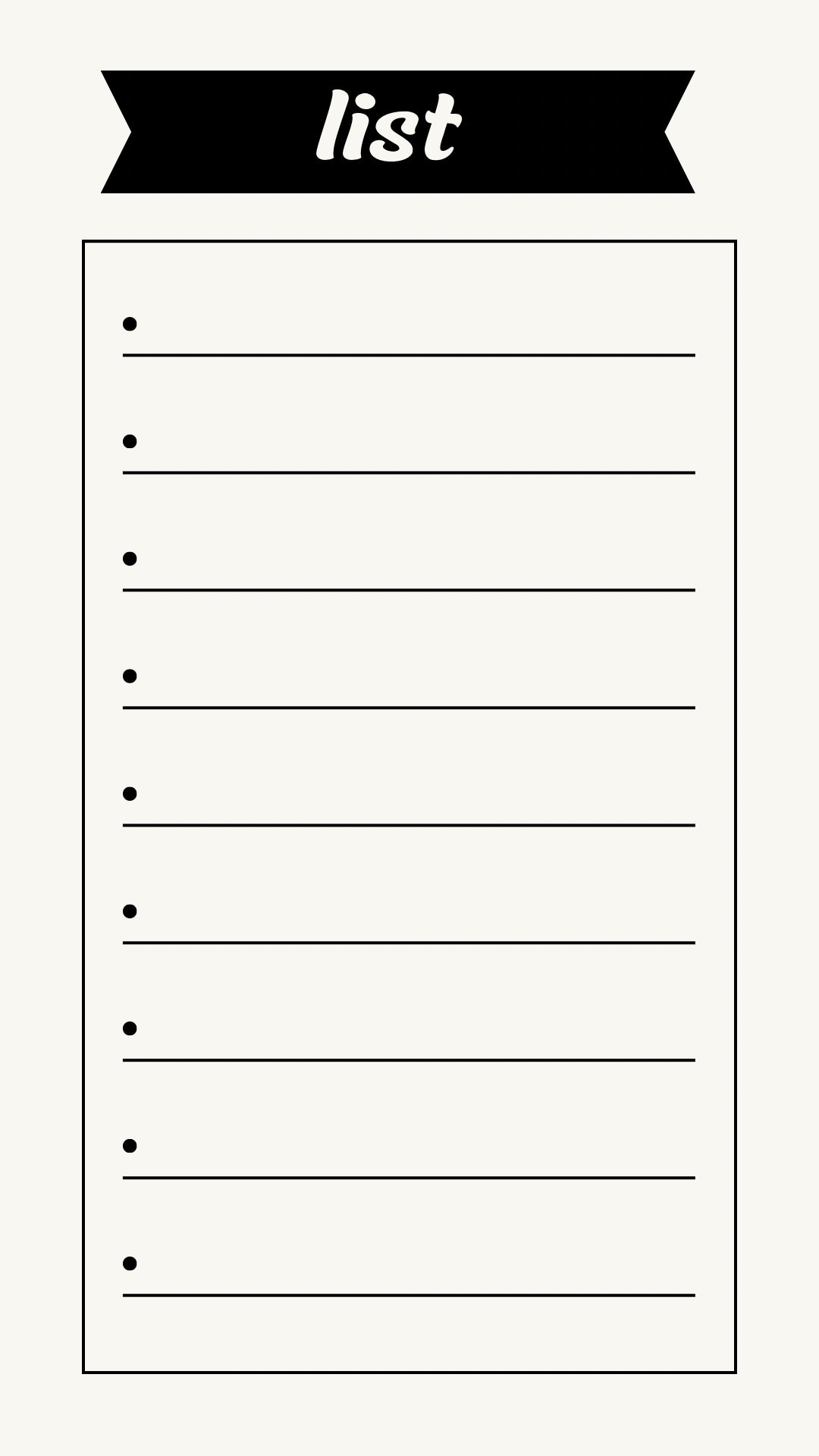 Minimalist, Printable Digital “list” Template - Etsy